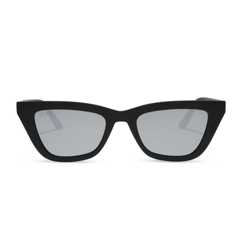 Noelle Cat Eye Sunglasses | Matte Black & Grey | DIFF Eyewear