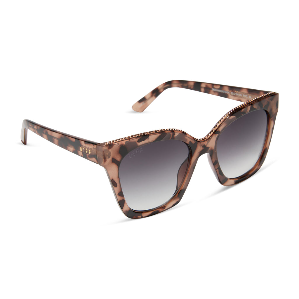 Paris Square Sunglasses | Blush Tortoise & Grey Gradient | DIFF Eyewear