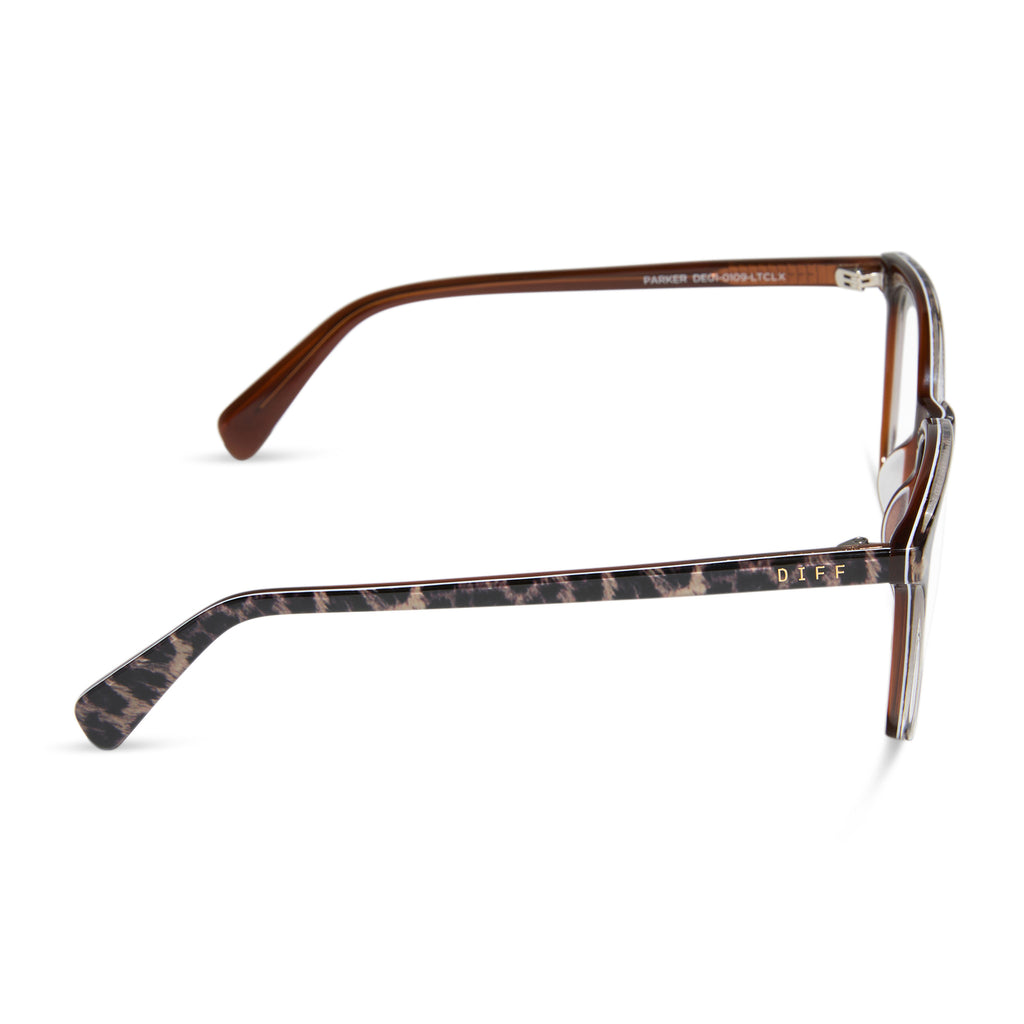 Parker Square Prescription Glasses Leopard Tortoise Diff Eyewear