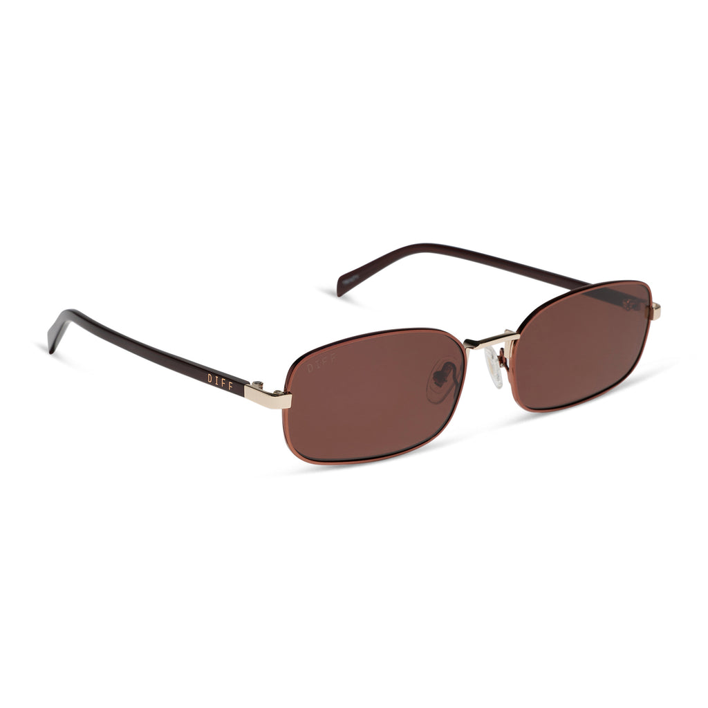 Rachael Kirkconnell Trinity Sunglasses | Brown + Gold | DIFF Eyewear