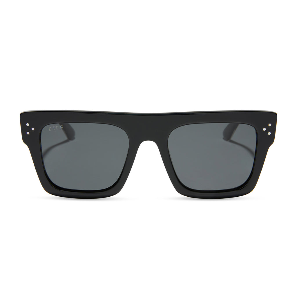 Roberts Rectangle Sunglasses | Black & Grey | DIFF Eyewear