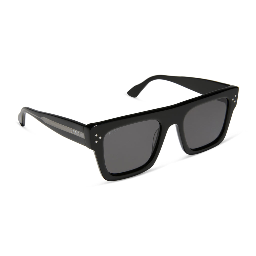 Roberts Rectangle Sunglasses | Black & Grey | DIFF Eyewear
