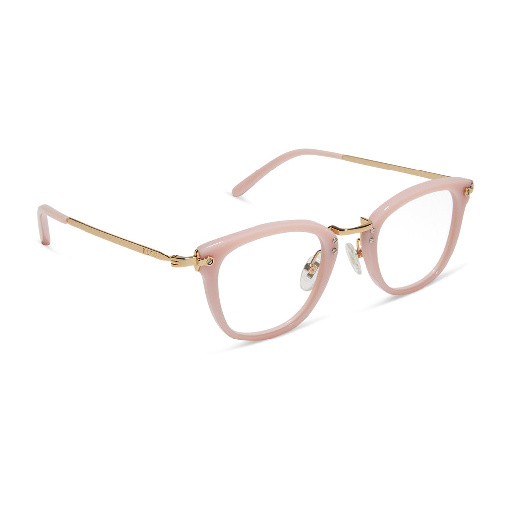 Rue Round Sunglasses | Pink Velvet & Clear | DIFF Eyewear