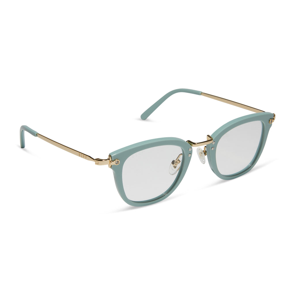 Rue Square Glasses | Steel Teal | Diff Eyewear