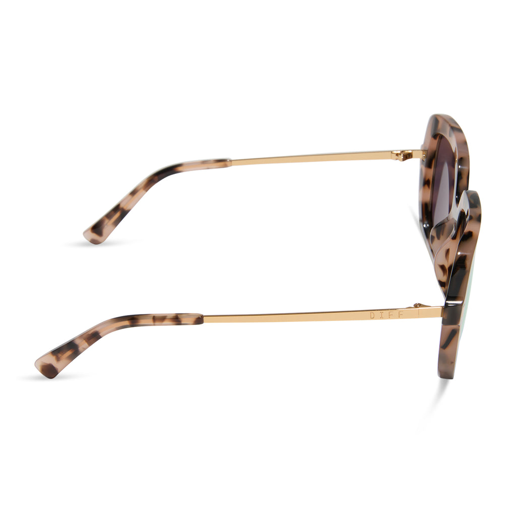 Sandra Square Sunglasses | Himalayan Tortoise & Taupe Mirror | DIFF Eyewear
