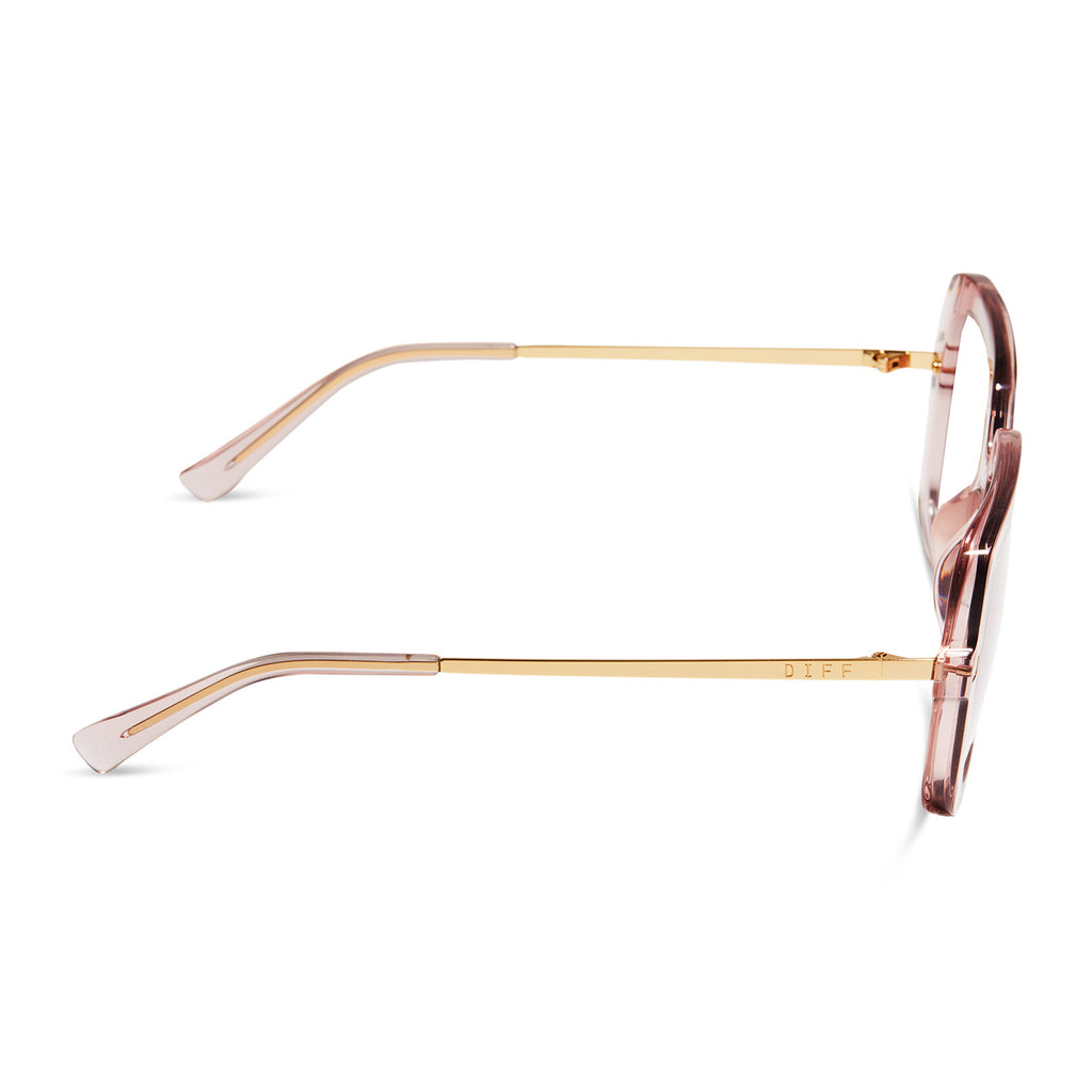 Sandra Square Glasses | Light Pink Crystal | Diff Eyewear