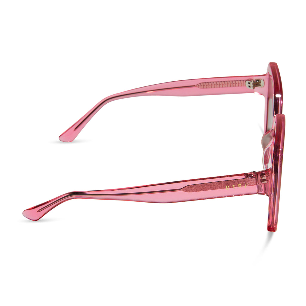Sloane Square Sunglasses | Candy Pink Crystal & Brown | DIFF Eyewear