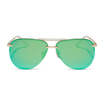Tahoe Aviator Sunglasses | Gold & Green Mirror | DIFF Eyewear