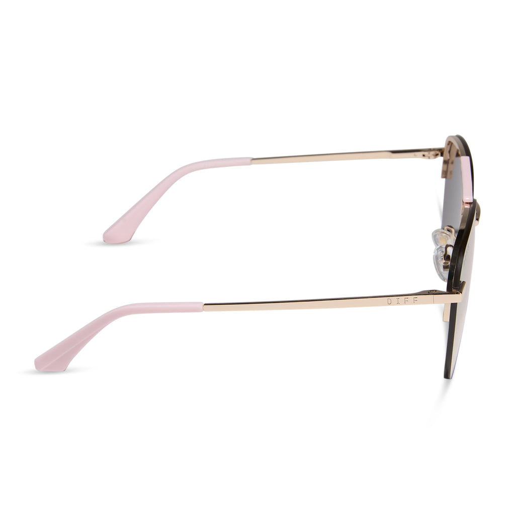 Tahoe Aviator Sunglasses | Gold Powder Pink & Taupe Mirror | DIFF Eyewear