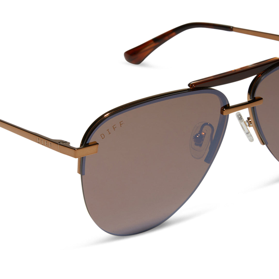 Tahoe Aviator Sunglasses | Sequoia Tortoise & Brown Gold Flash | DIFF ...