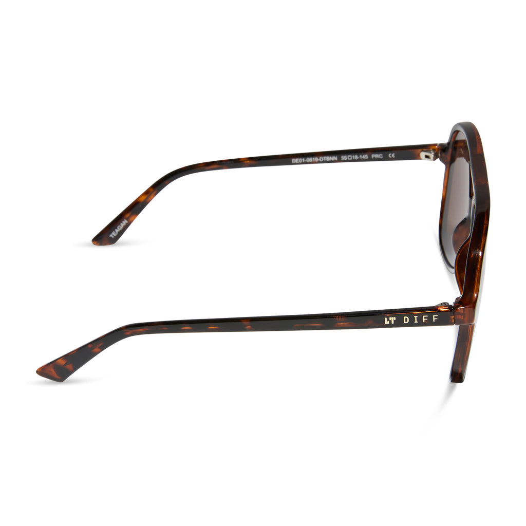 Teagan Aviator Sunglasses | Dark Tortoise & Brown | DIFF Eyewear