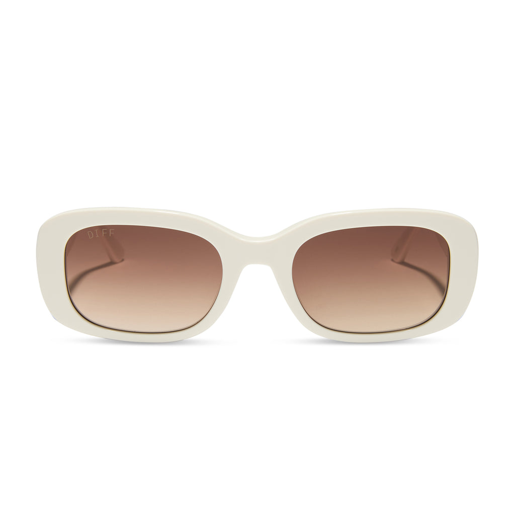 The White Lotus Rectangle Sunglasses | Ivory & Brown Gradient | DIFF ...