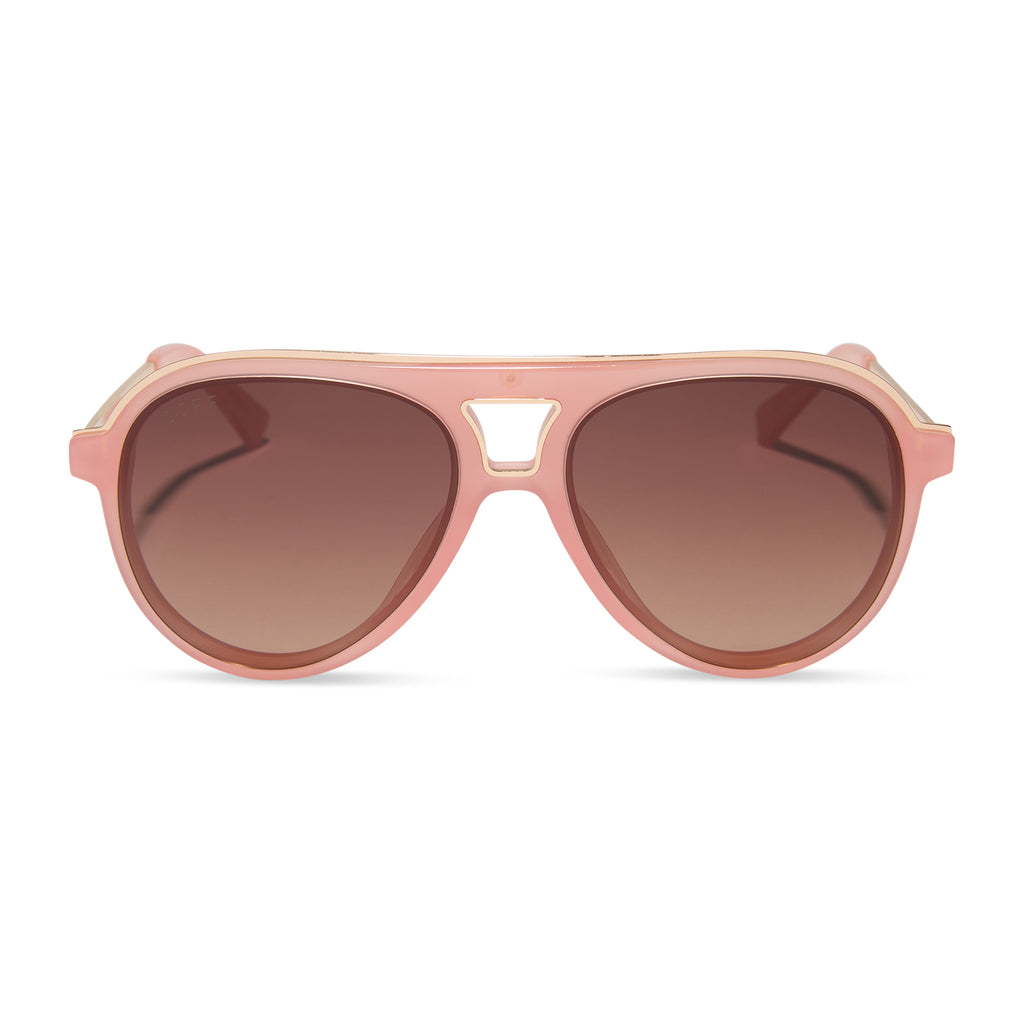 Tosca Iii Aviator Sunglasses Peach And Brown Gradient Diff Eyewear