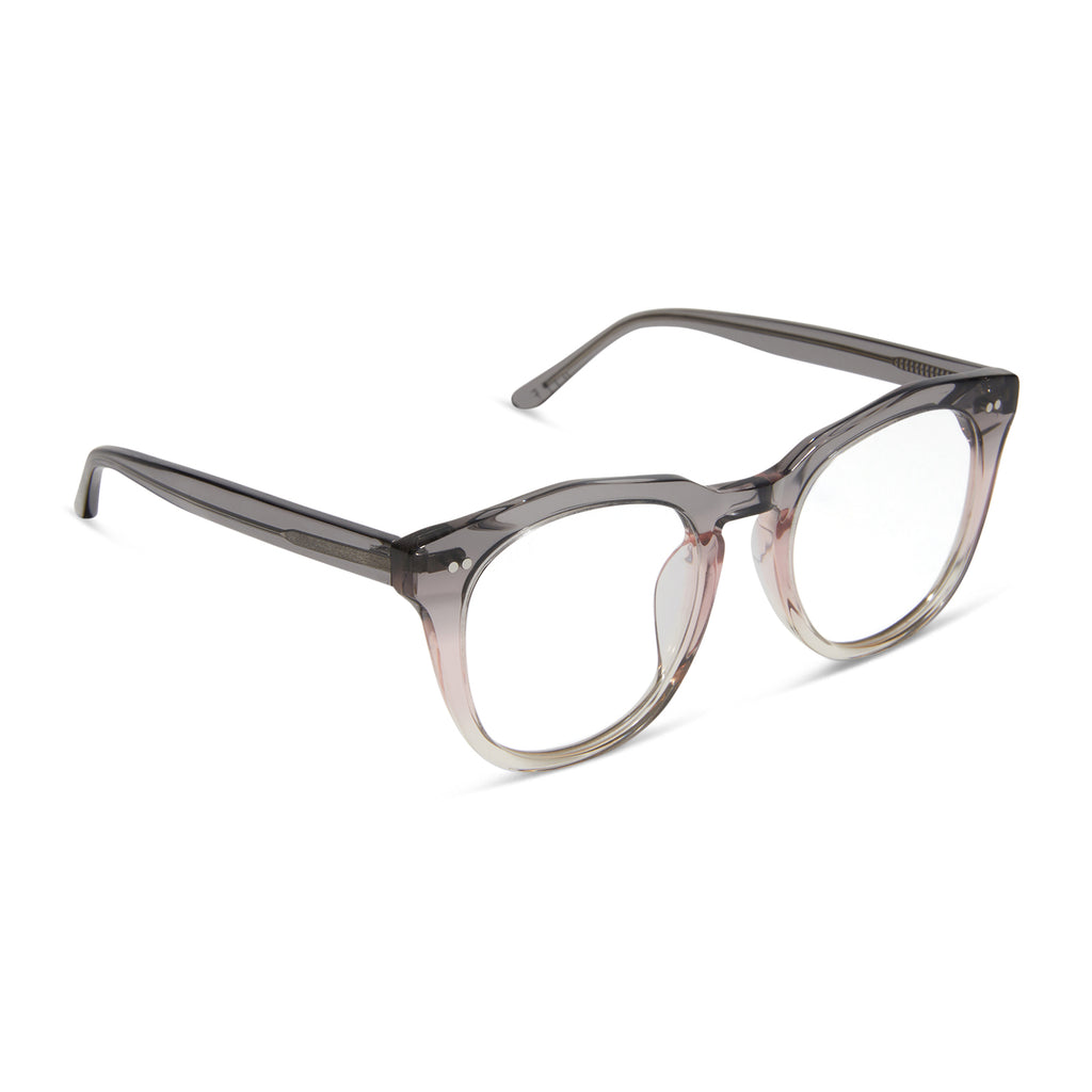 Weston Round Glasses | Smoke Rose Crystal Ombre | Diff Eyewear