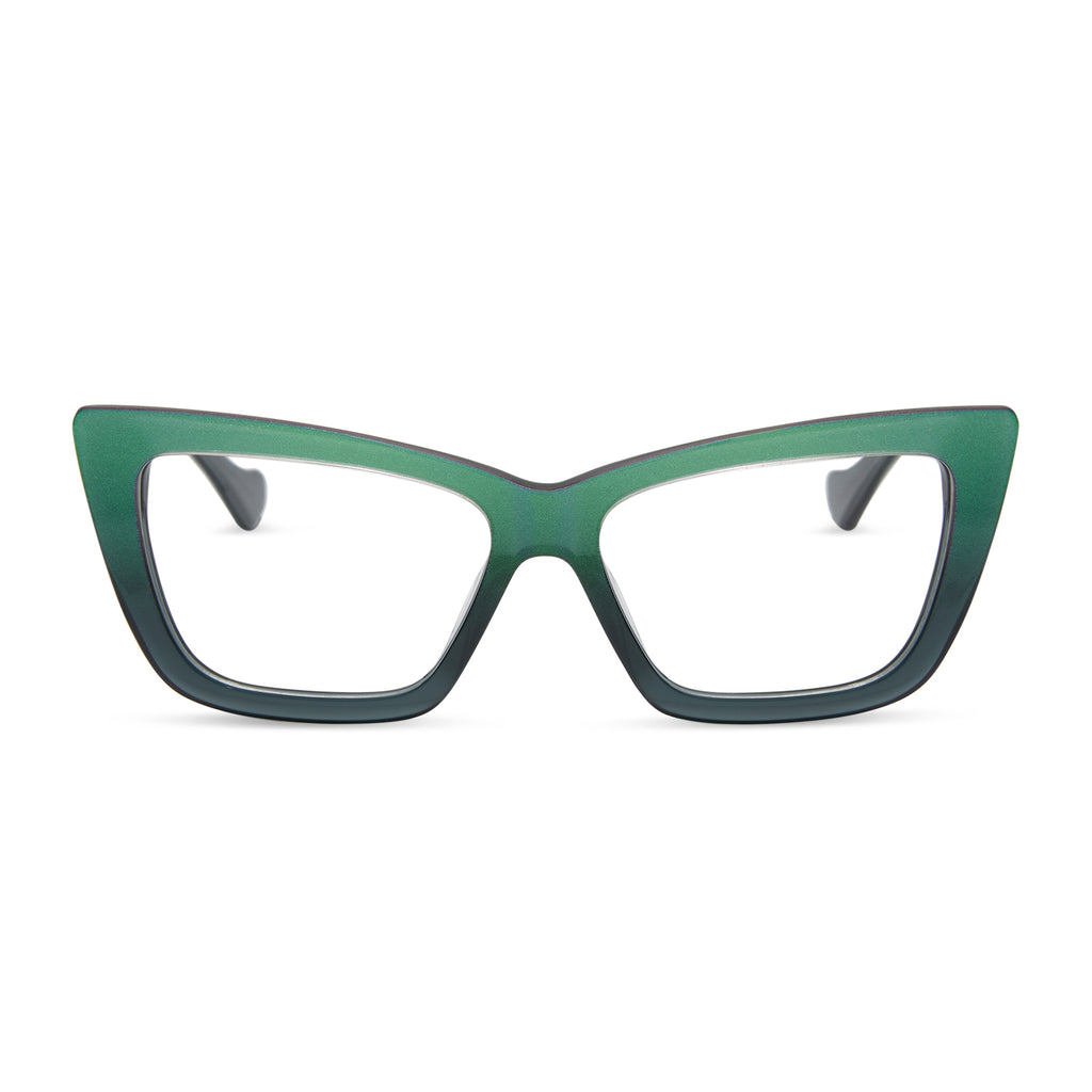 Wicked Elphaba Glasses | Green to Black Gradient | DIFF Eyewear