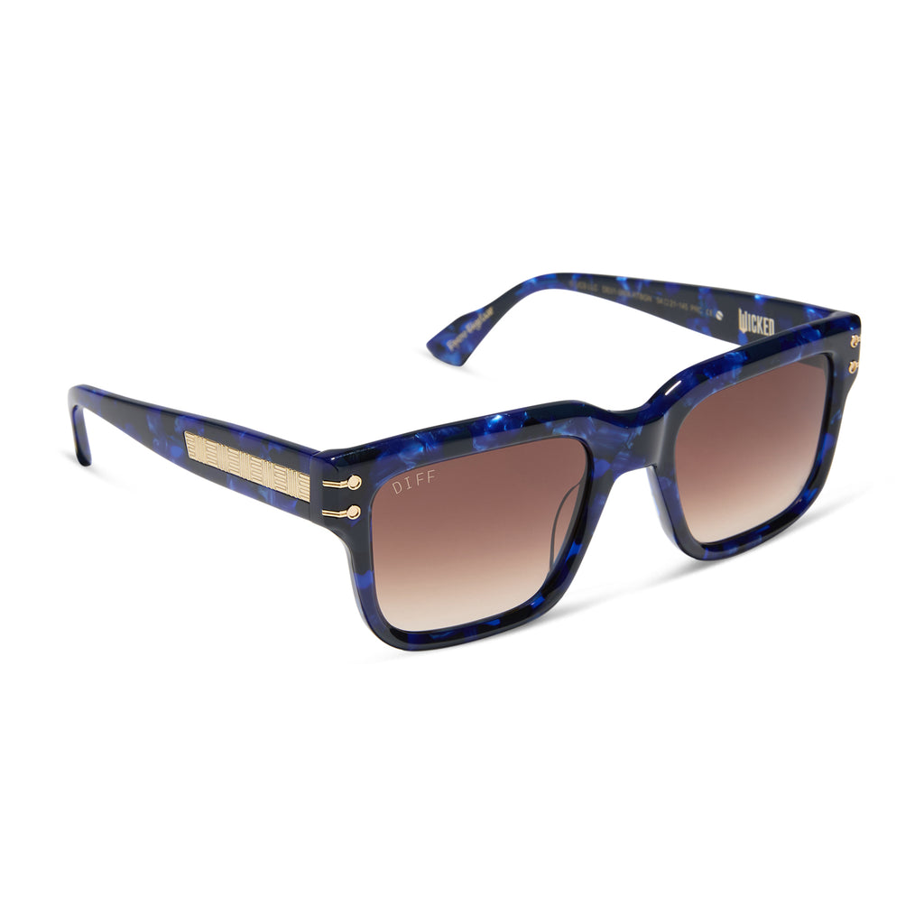 Wicked Elphaba Sunglasses | Blue Tort & Brown Gradient | DIFF Eyewear