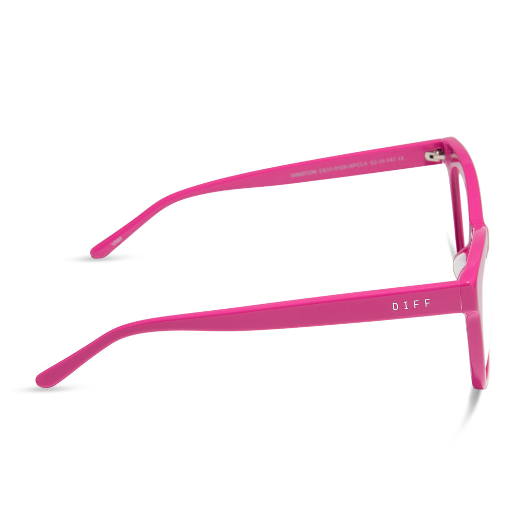 Winston Square Glasses | Bright Pink | DIFF Eyewear