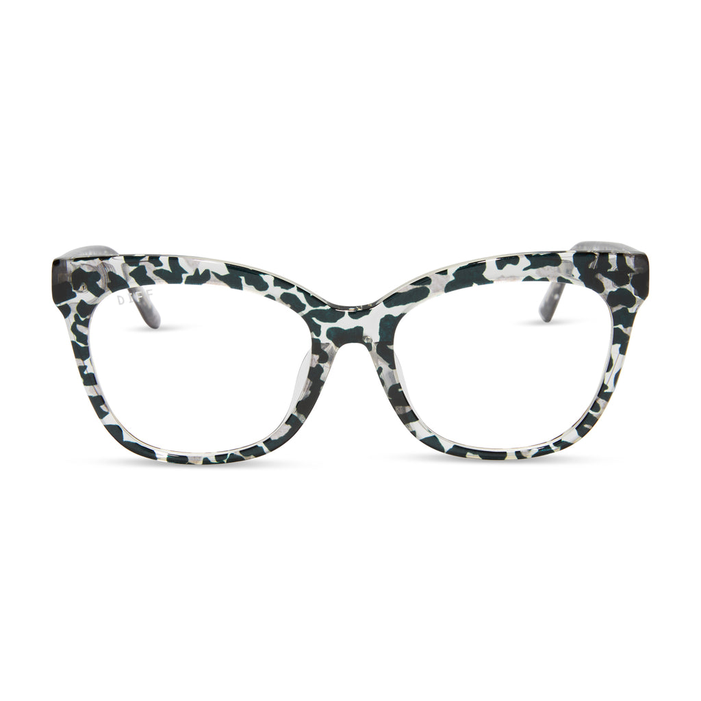 Winston Square Glasses | Clear Leopard | DIFF Eyewear