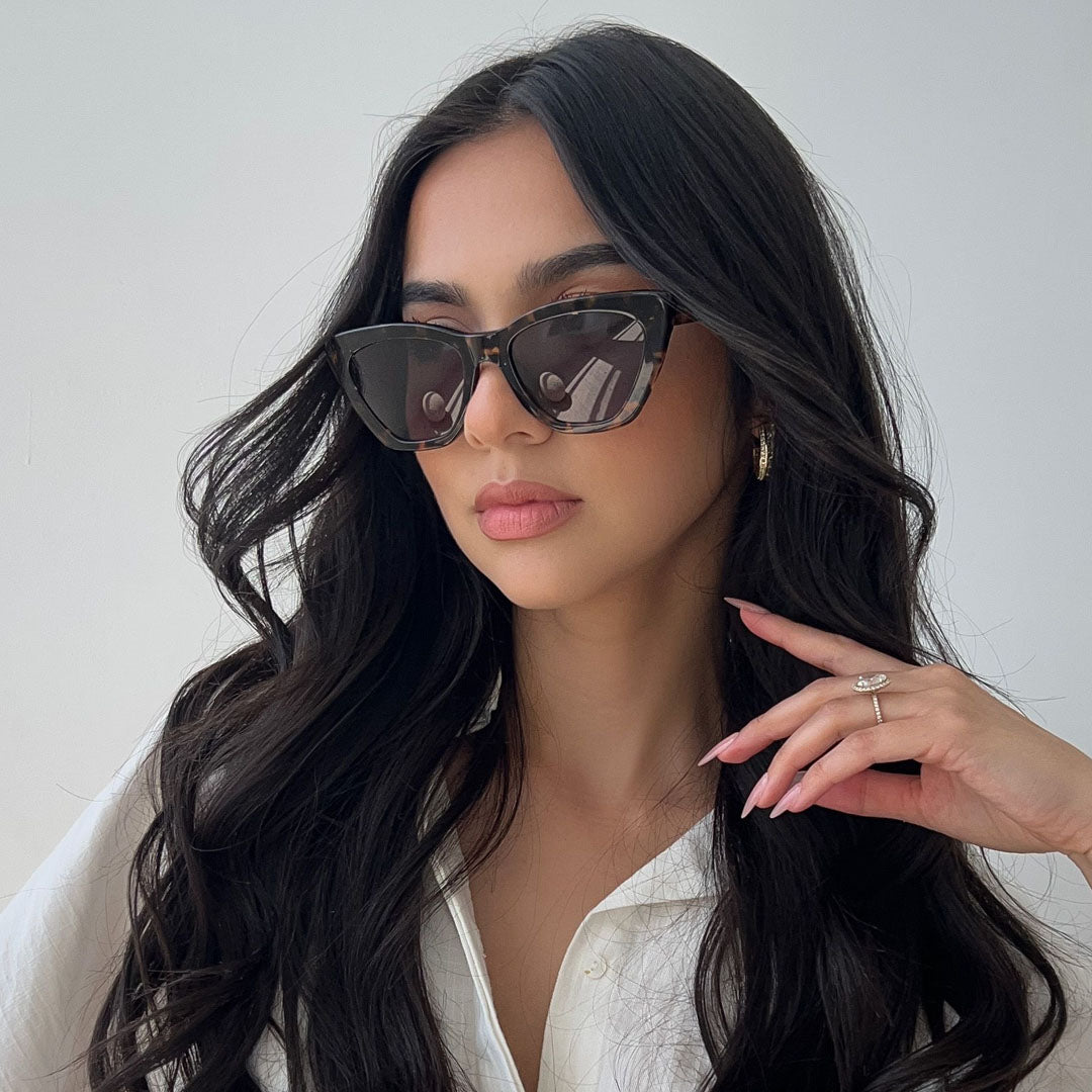 Camila Cateye Sunglasses Espresso Tortoise And Grey Diff Eyewear