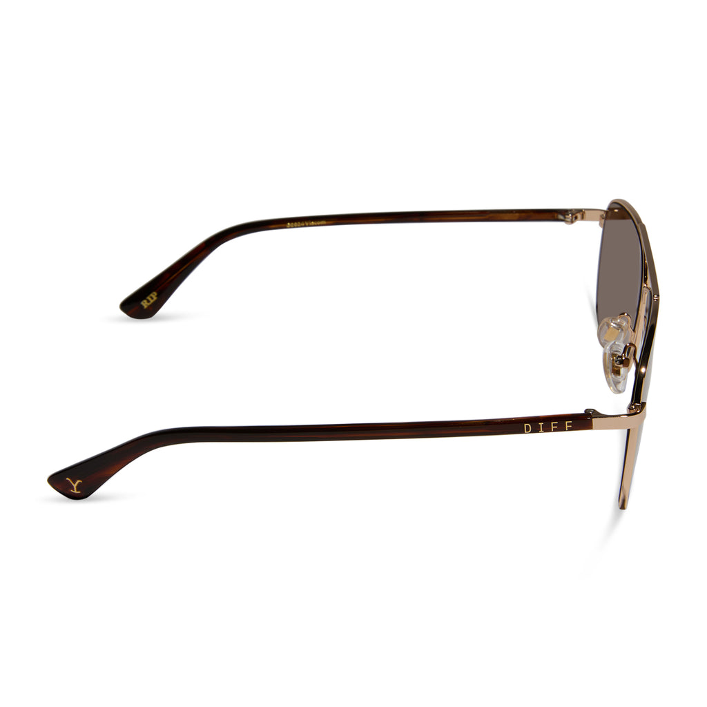 Yellowstone Rip Wheeler Sunglasses | Gold & Brown | DIFF Eyewear