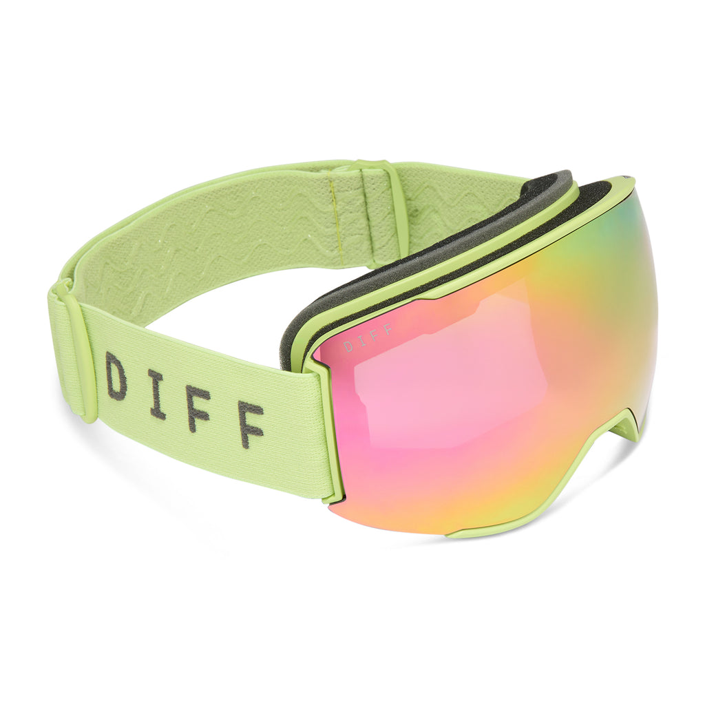 Alpine Goggles | Lime Green & Hot Pink Mirror | DIFF Sport – DIFF Eyewear