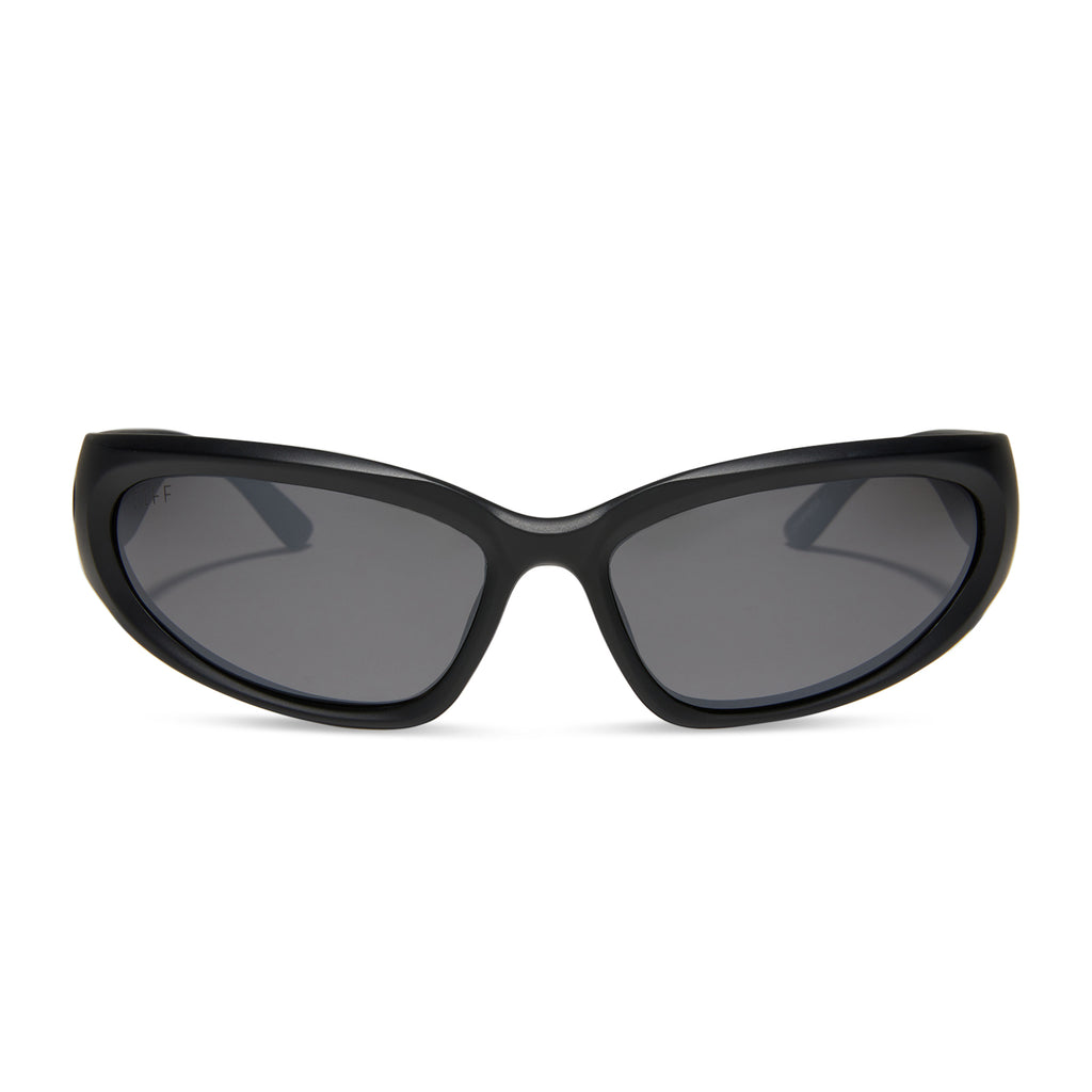 Side Out Wrap Sunglasses | Matte Black & Grey Polarized | DIFF Sport ...