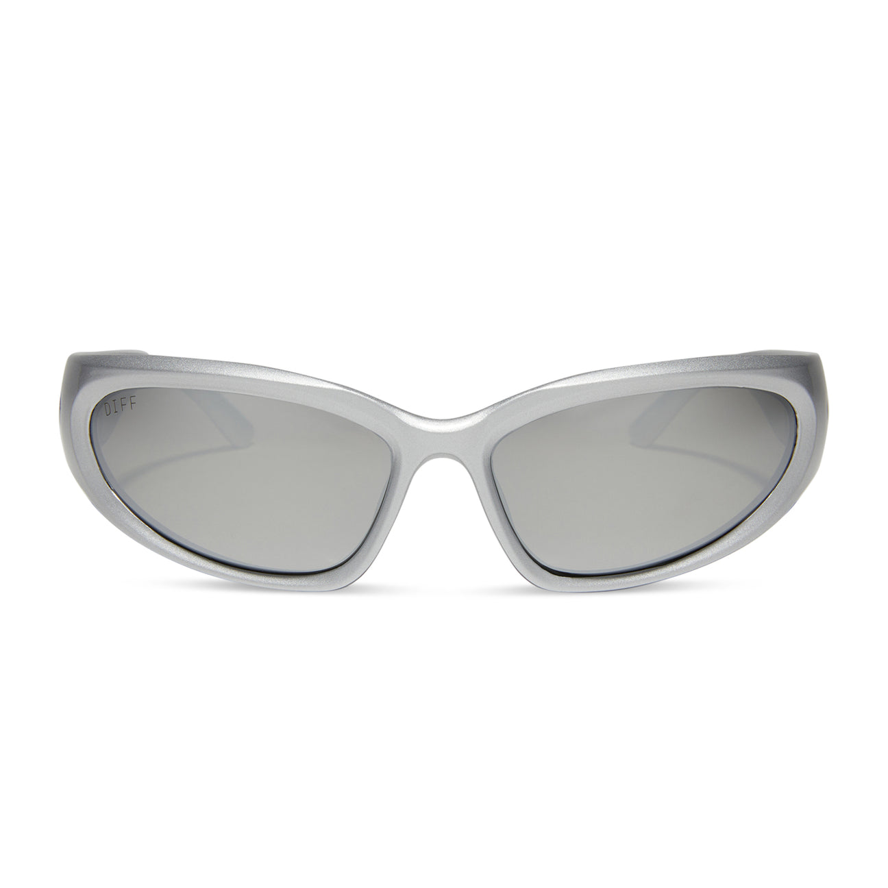 Side Out Wrap Sunglasses | Silver & Silver Mirror Polarized | DIFF ...
