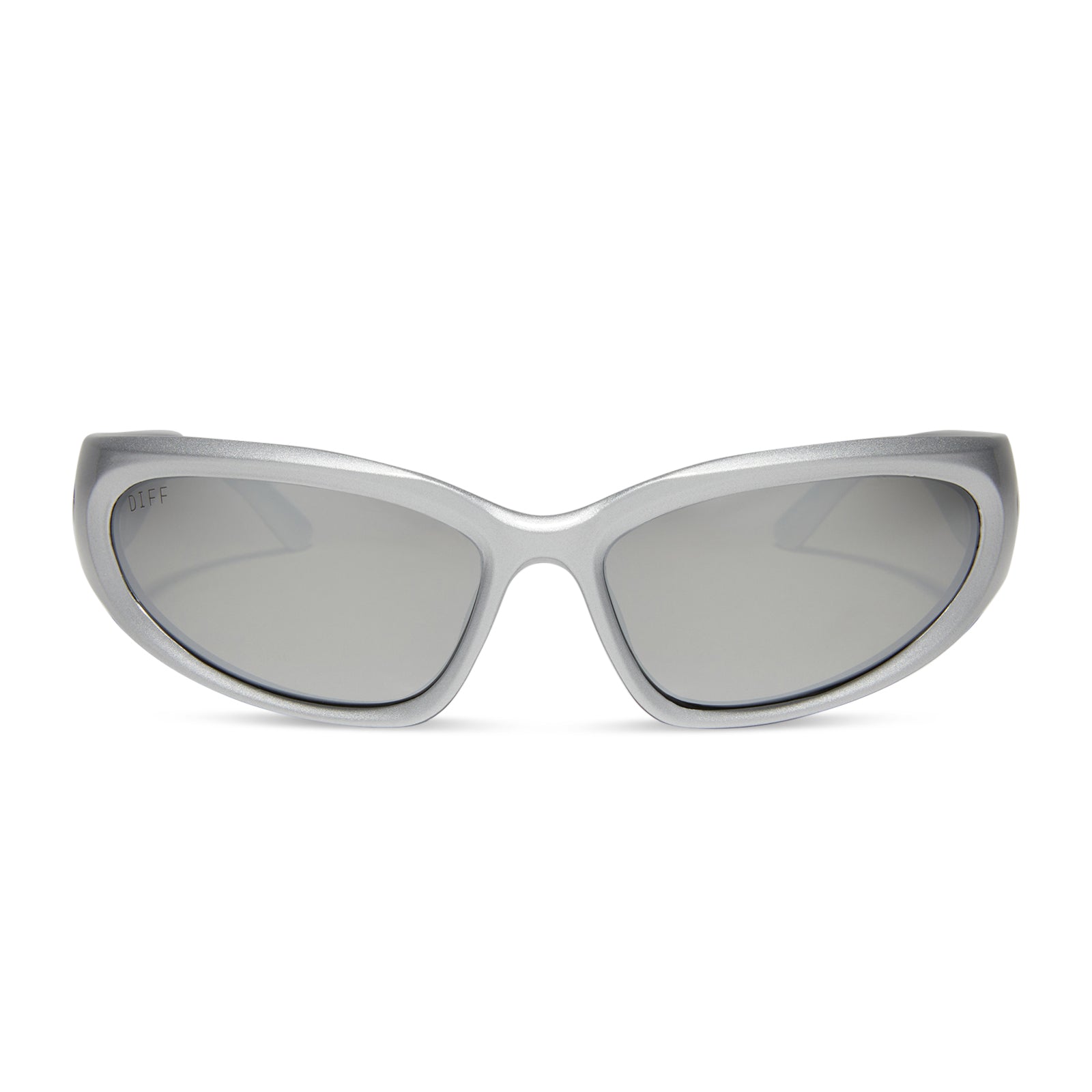 Side Out Wrap Sunglasses | Silver & Silver Mirror Polarized | DIFF Sport – DIFF Eyewear