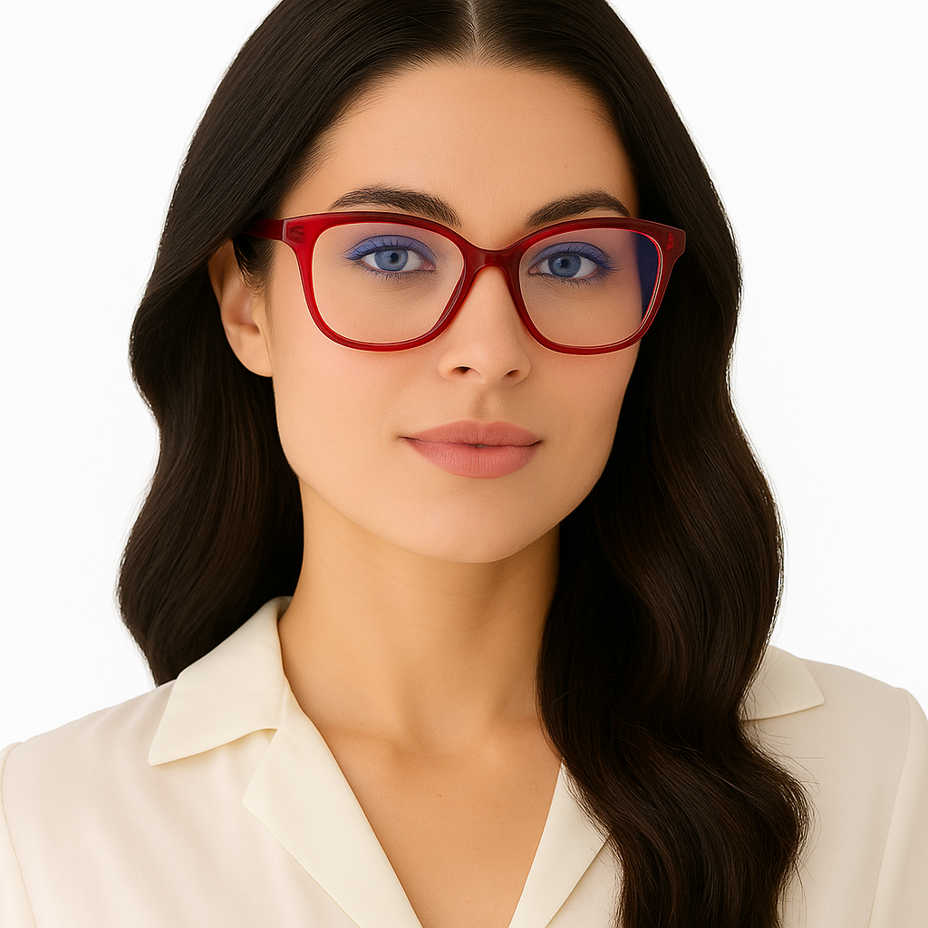 Leah Square Readers | Red Cherry | DIFF Eyewear
