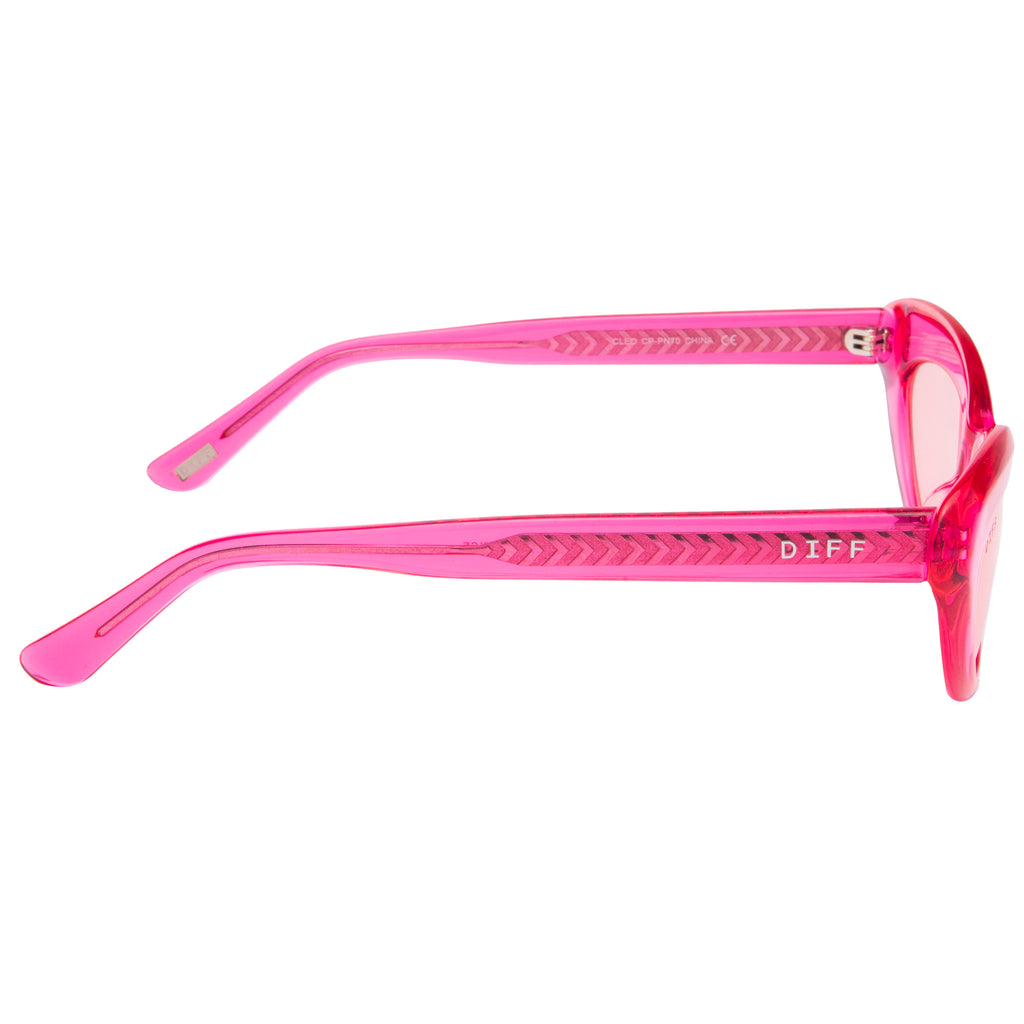 Cleo Pink Crystal Sunglasses | Pink Transparent Lens – DIFF Eyewear