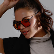 Fennec Shand Aviator Sunglasses | Black & Orange | DIFF Eyewear