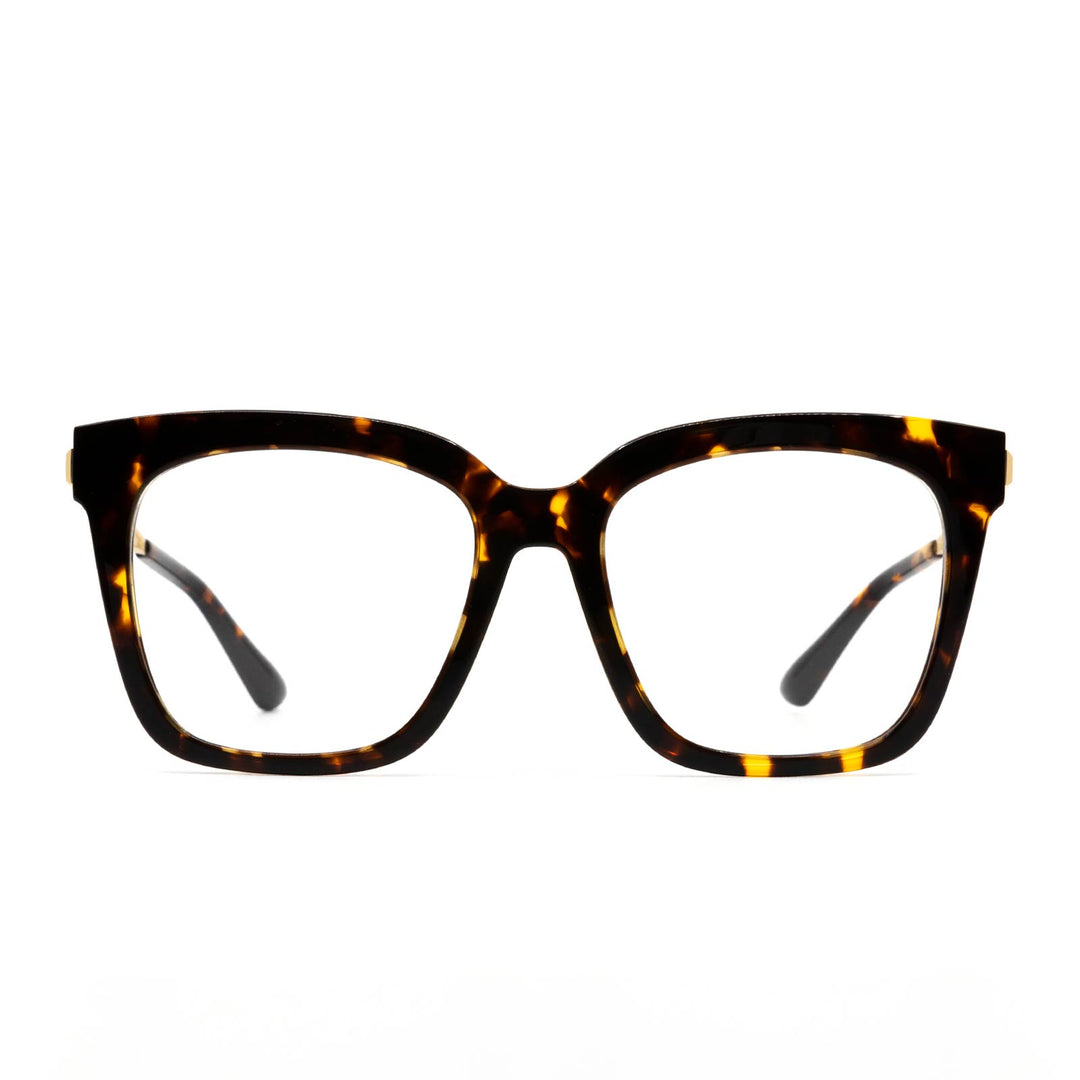 Bella Square Glasses Tortoise And Clear Blue Light Technology Diff