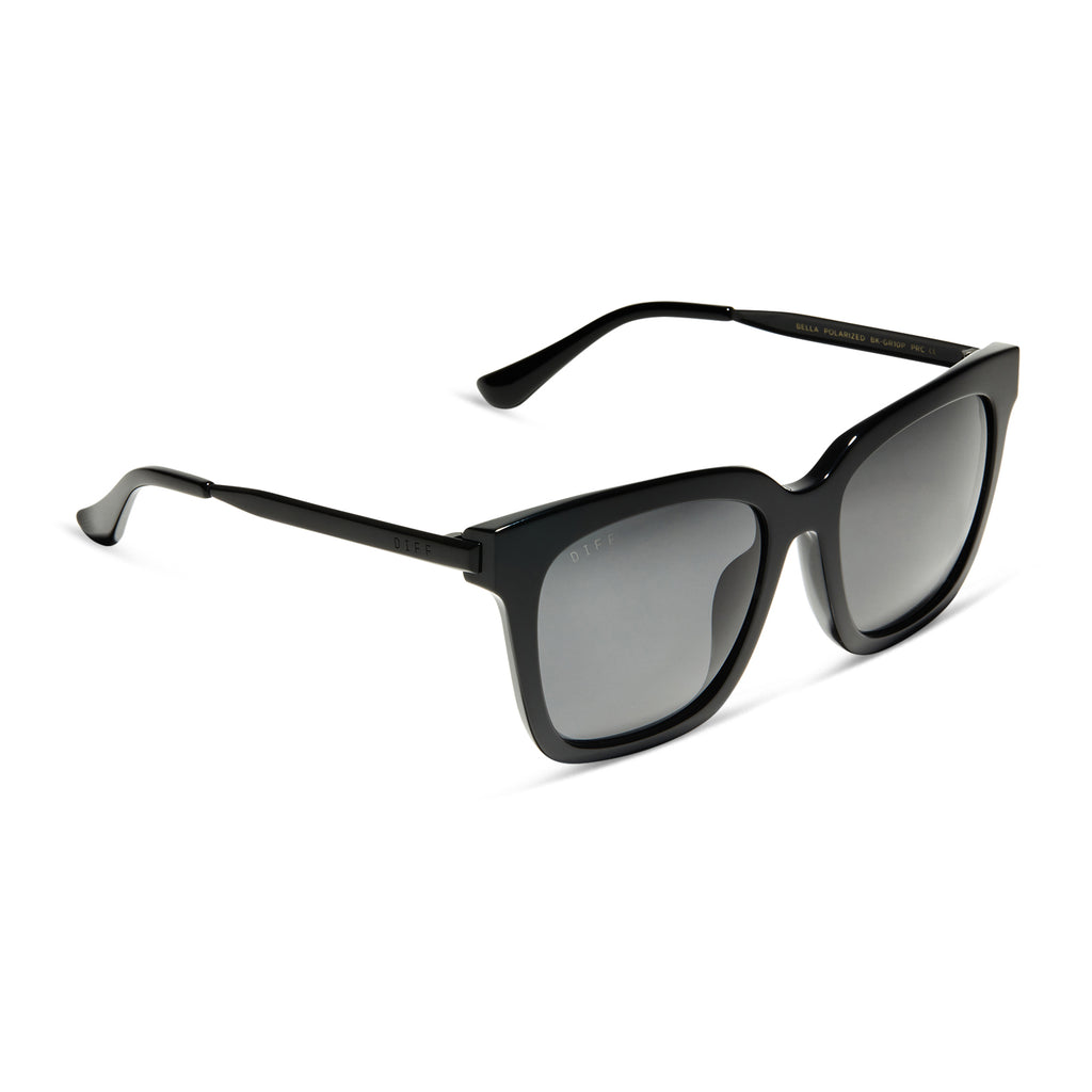Bella Sunglasses | Black Oversized Polarized Sunglasses | DIFF Eyewear