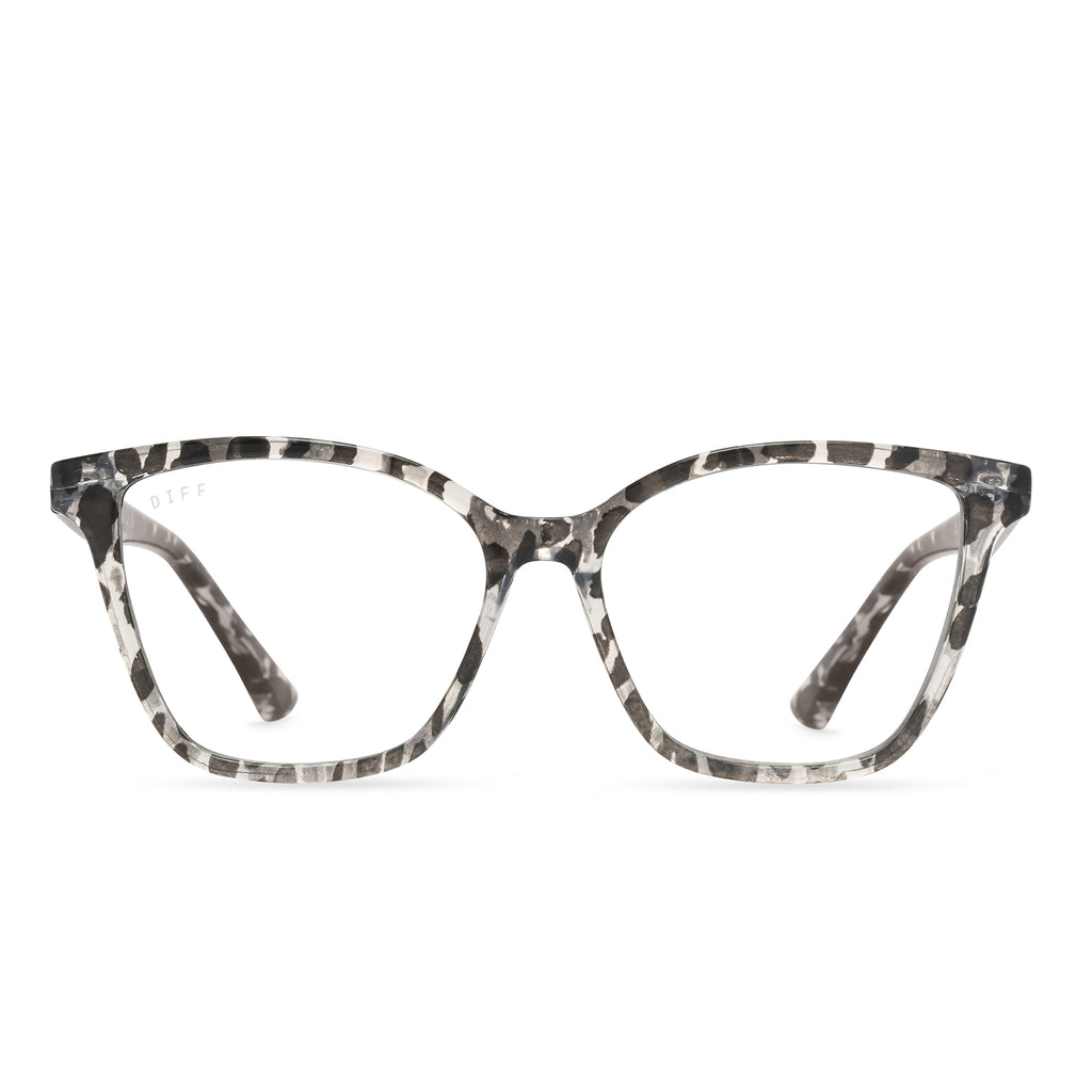 LEAH - CLEAR LEOPARD + BLUE LIGHT READERS | DIFF Eyewear