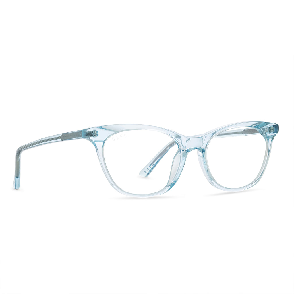 Jade Cat Eye Glasses | Aqua Sea Crystal & Blue Light Technology | DIFF ...