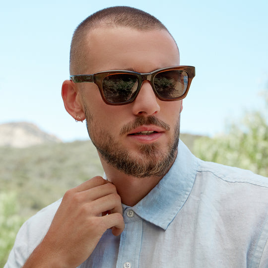 Dean Square Sunglasses | Whiskey & Grey Polarized | DIFF Eyewear