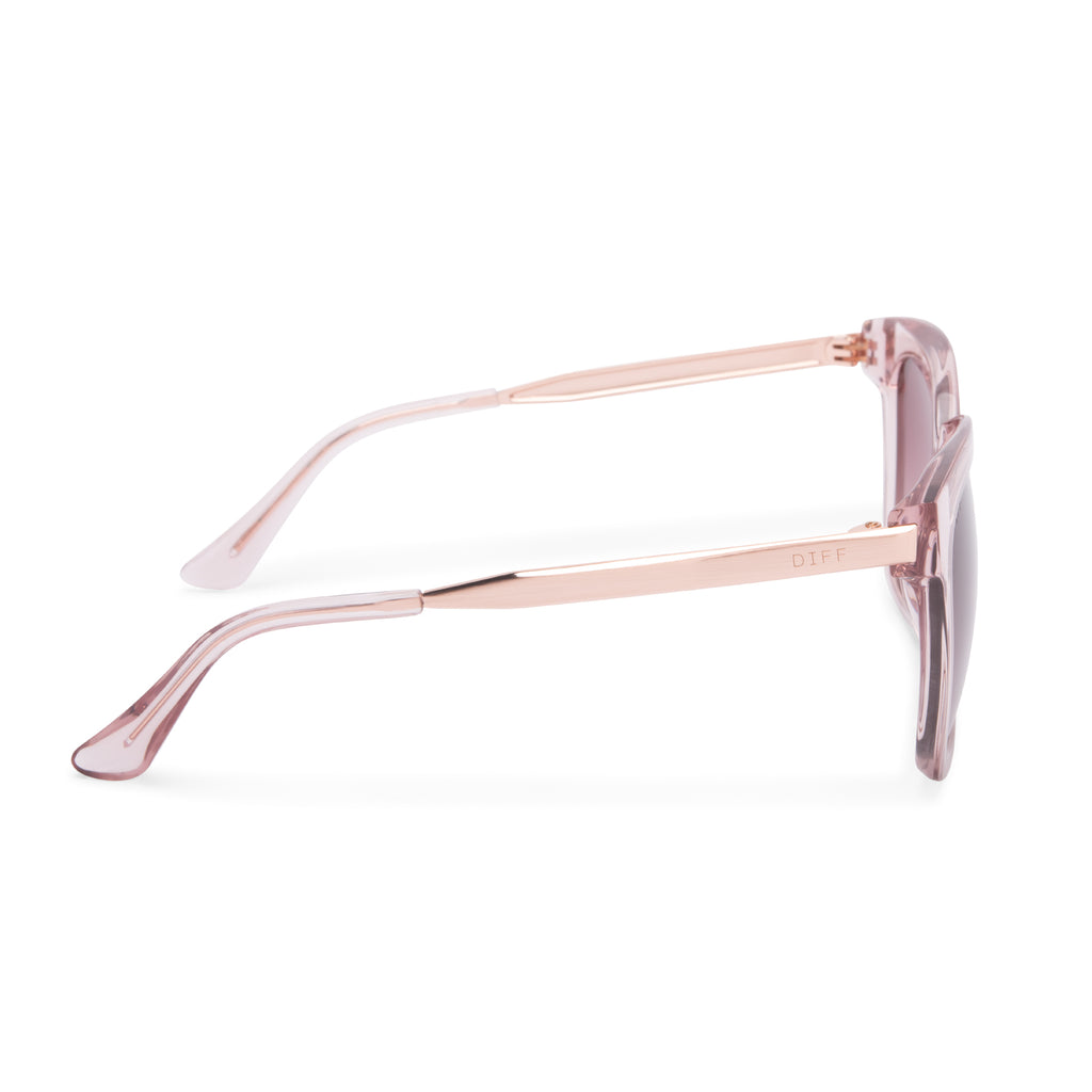 Bella Square Sunglasses | Light Pink Crystal & Wine Gradient | DIFF Eyewear