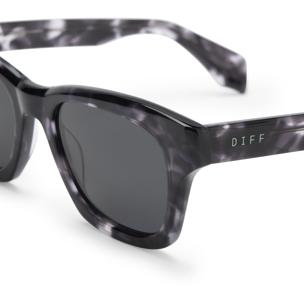 Dean Square Sunglasses | Black Marble & Grey Polarized Lenses | DIFF ...