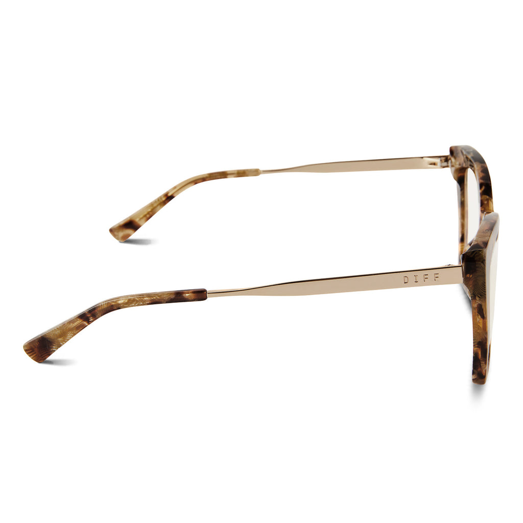 Becky Iv Xs Cateye Glasses Toasted Coconut And Clear Diff Eyewear