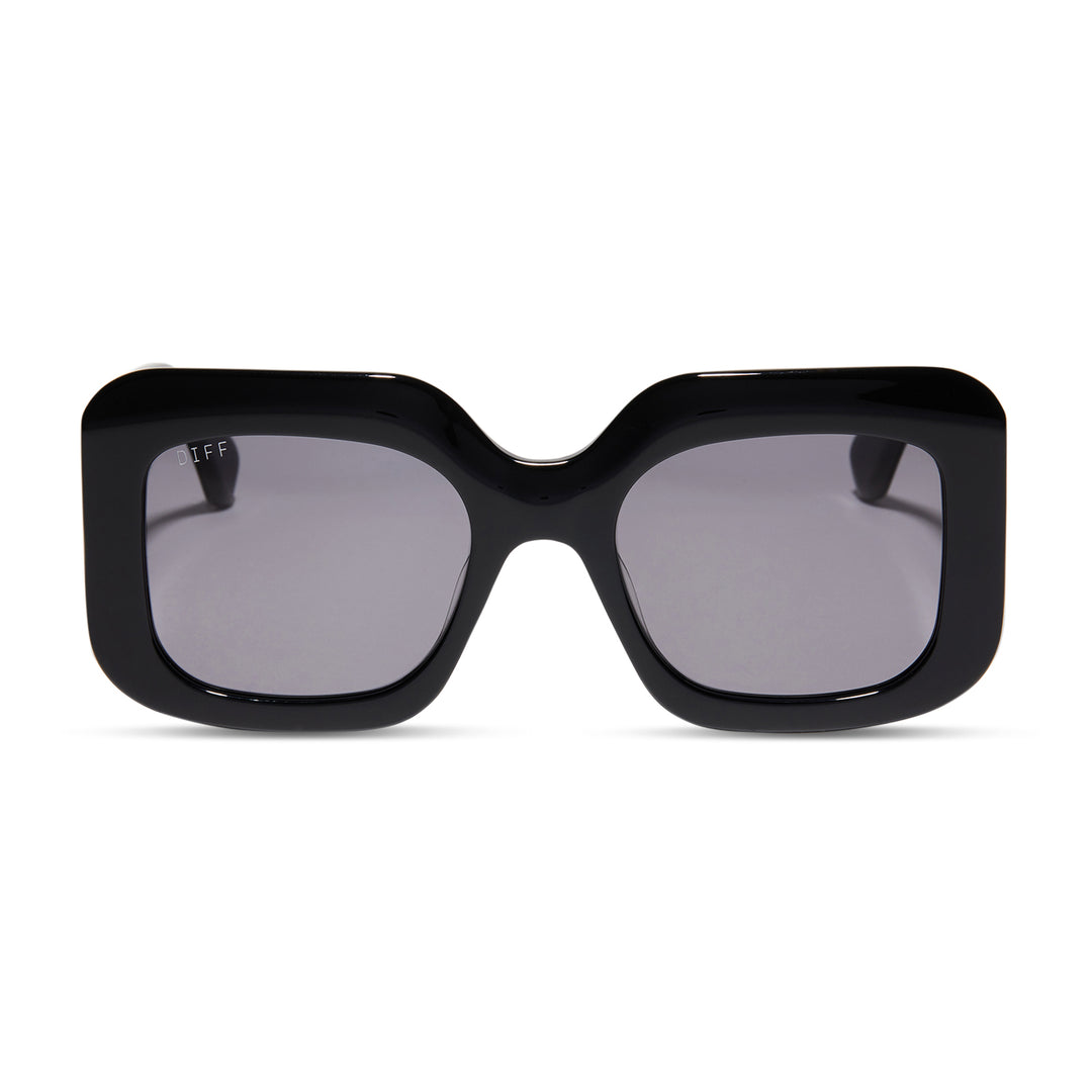 Giada Rectangle Sunglasses | Black & Grey | DIFF Eyewear