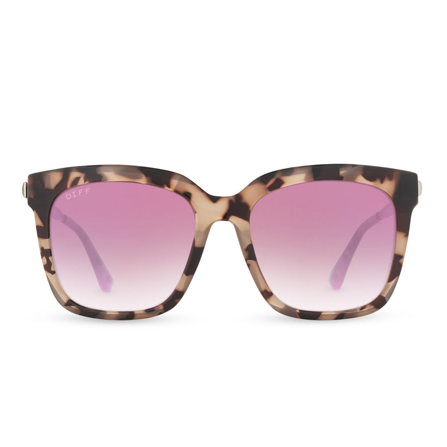 Hailey Square Sunglasses | Blush Tortoise & Rose Gradient | Diff Eyewear