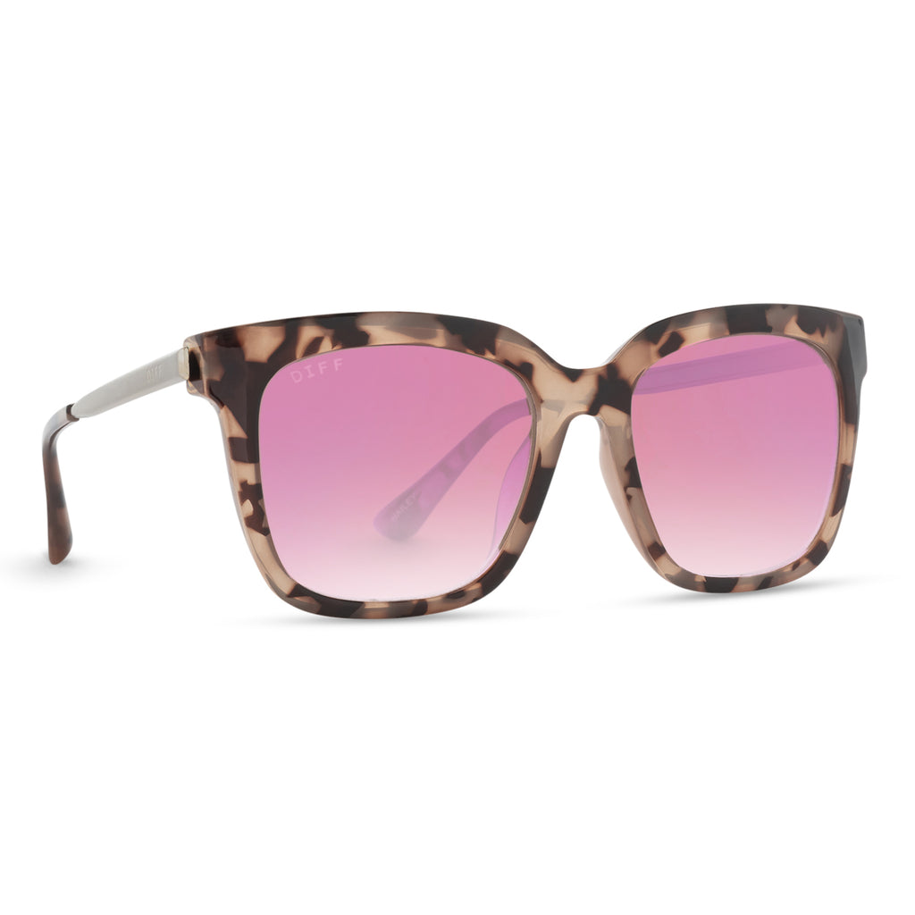 Hailey Square Sunglasses | Blush Tortoise & Rose Gradient | Diff Eyewear