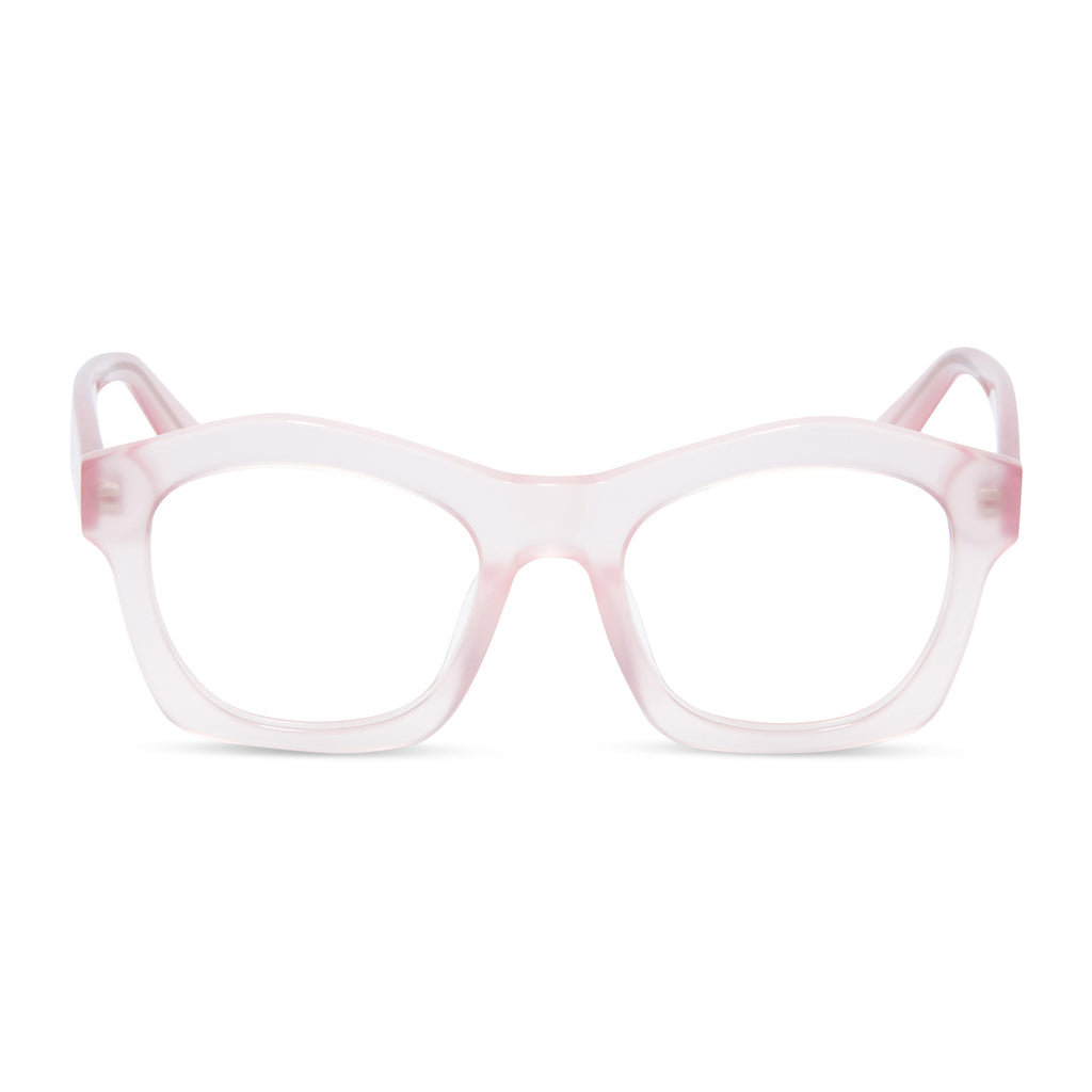 Hayden Square Glasses | Rose Tea Pink & Clear | DIFF Eyewear