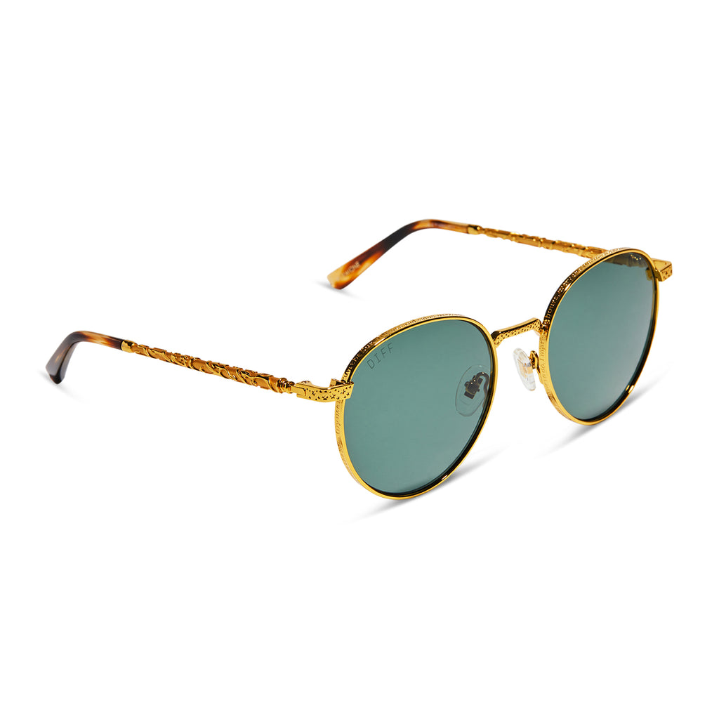 Hermione Granger Round Sunglasses | Gold & Grey | DIFF Eyewear