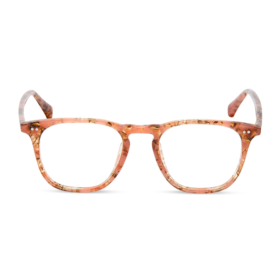 Maxwell Square Glasses | Beige Coral Tort & Clear | DIFF Eyewear