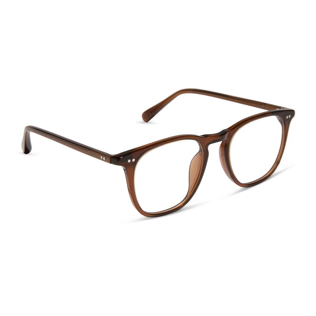 Maxwell Square Prescription Glasses | Whiskey Crystal | Diff Eyewear