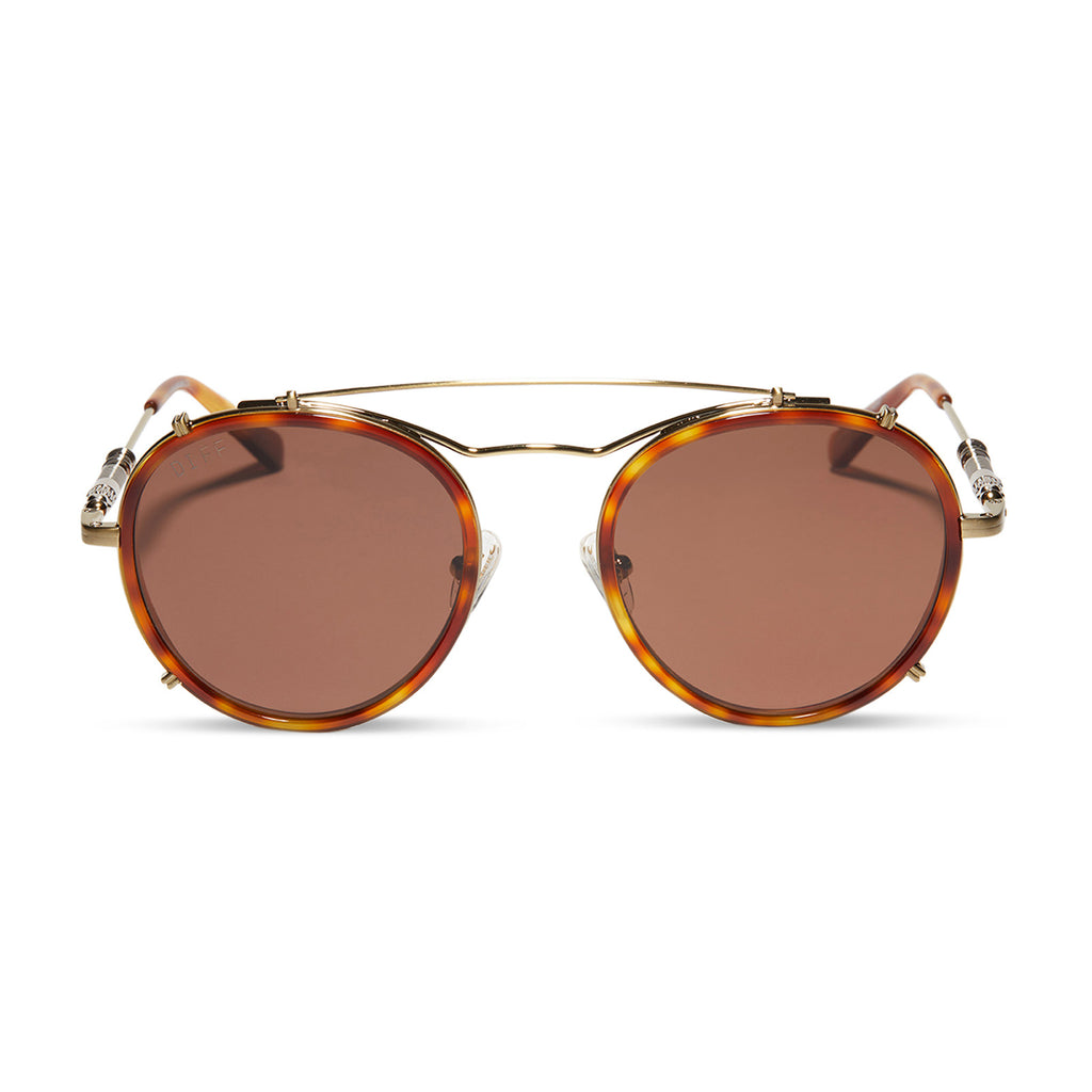 Obi Wan Round Sunglasses Desert Tortoise And Brown Polarized Diff Eyewear