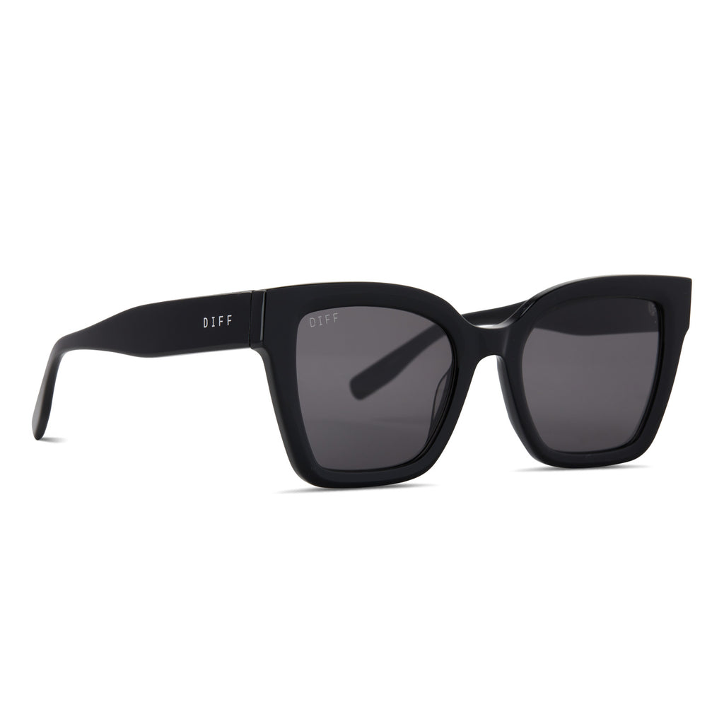 Rhys Square Sunglasses | Black & Grey | DIFF Eyewear
