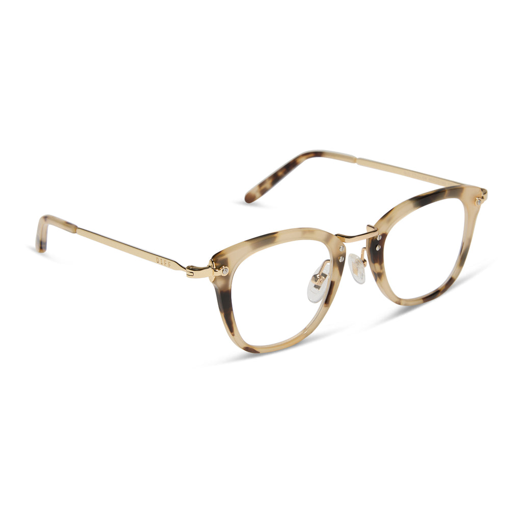 Rue Square Glasses | Cream Tortoise | Diff Eyewear