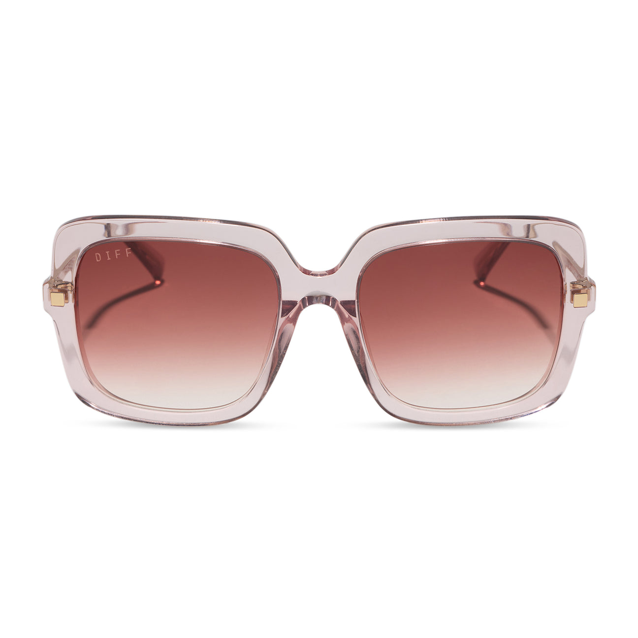 Sandra Square Sunglasses | Light Pink Crystal & Dusk Gradient | DIFF ...